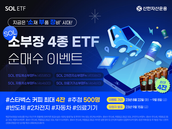 신한자산운용, ‘SOL 소부장 ETF 시리즈’ 순매수 인증 이벤트 진행
